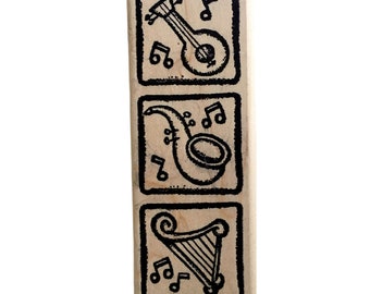 Banjo Rubber Stamp - Etsy