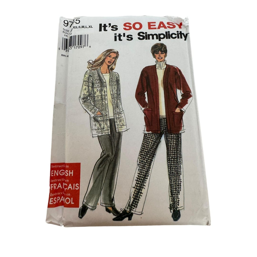 Simplicity Sewing Pattern 9745 Misses Cardigan and Work Pants Fall XS ...