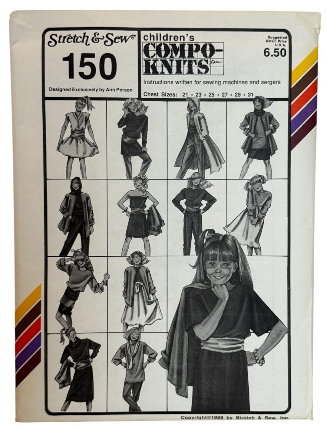 Stretch and Sew Sewing Pattern 150 Girls Dress Skirt Shirt Jumpsuit ...