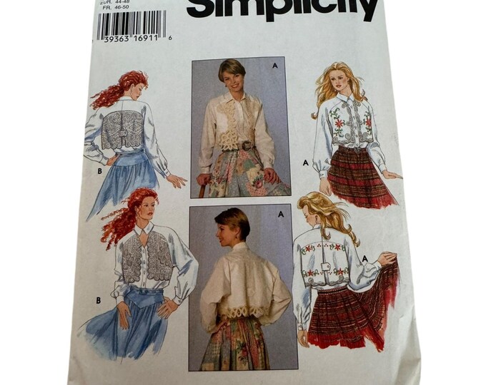 Simplicity Sewing Pattern 9653 Size 18-22 Western Shirt Blouse Raglan ...