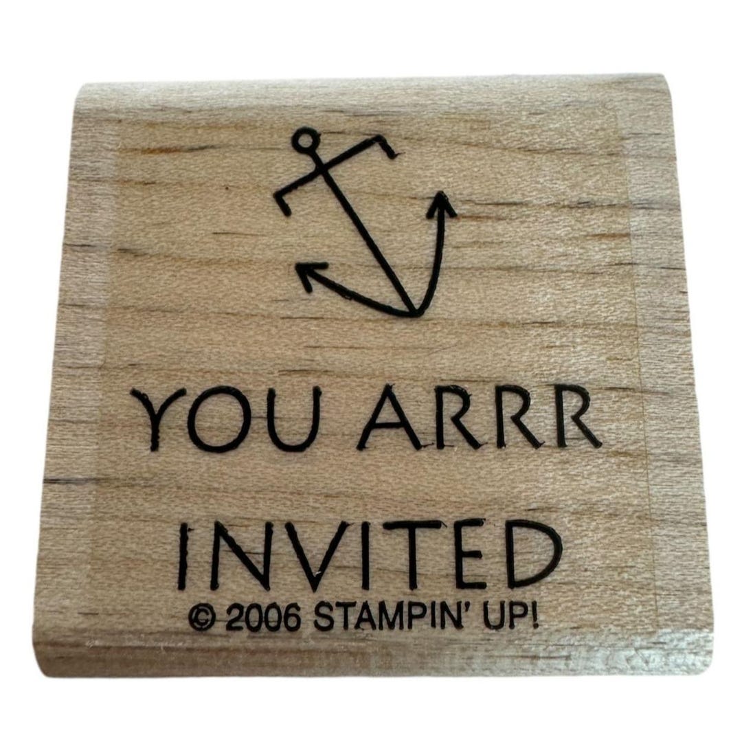 Stampin up Rubber Stamp You Are Invited Pun Pirate Party Invitation ...
