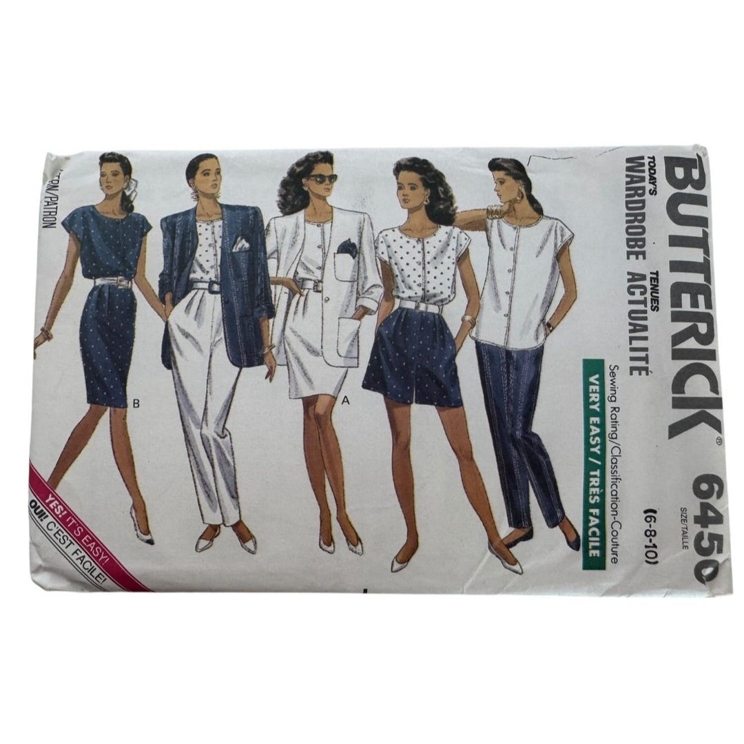 Butterick Sewing Pattern 6450 Easy Wardrobe Dress Shirt Pants Shorts 6 ...