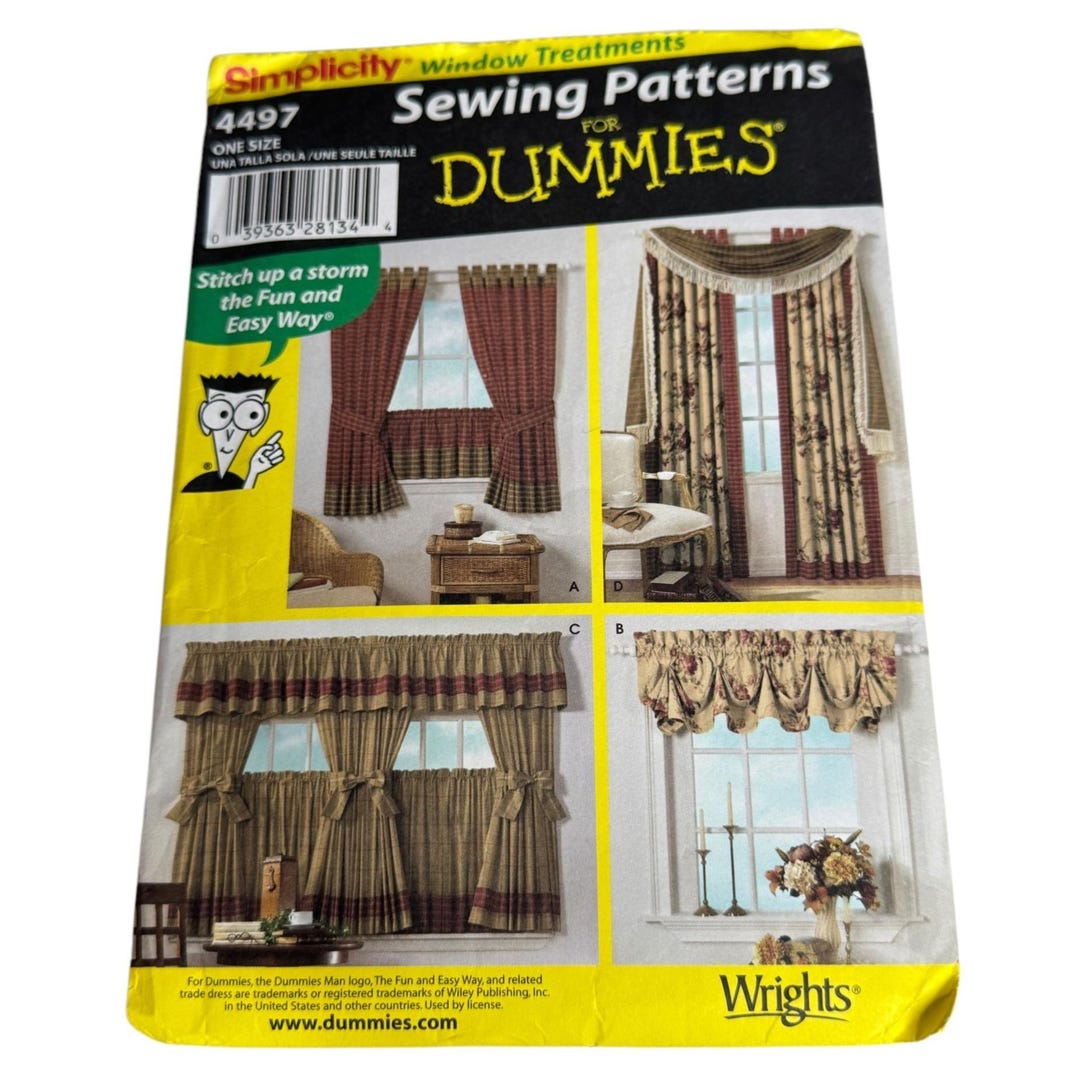Simplicity Sewing Pattern for Dummies 4497 Window Treatments Curtains Home Decor - Etsy