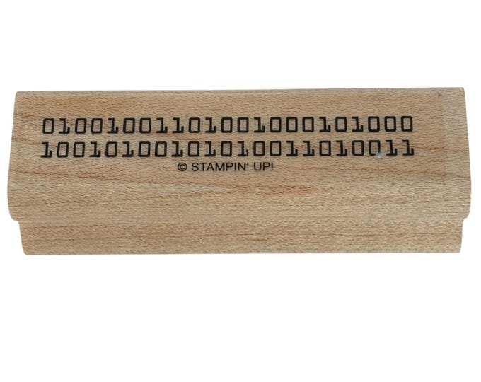 Stampin up Wood Rubber Stamp Binary Computer Code Numbers Information ...
