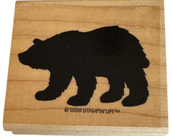 Stampin up Wood Rubber Stamp Bear Silhouette Nature Alaska Outdoors ...