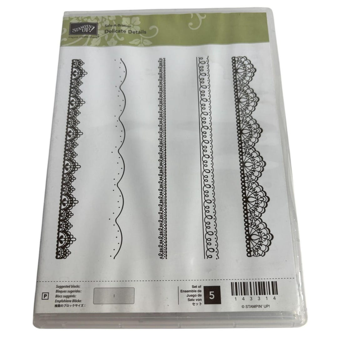 Stampin up Acrylic Stamp Set Delicate Details Borders Doily Loops Card ...