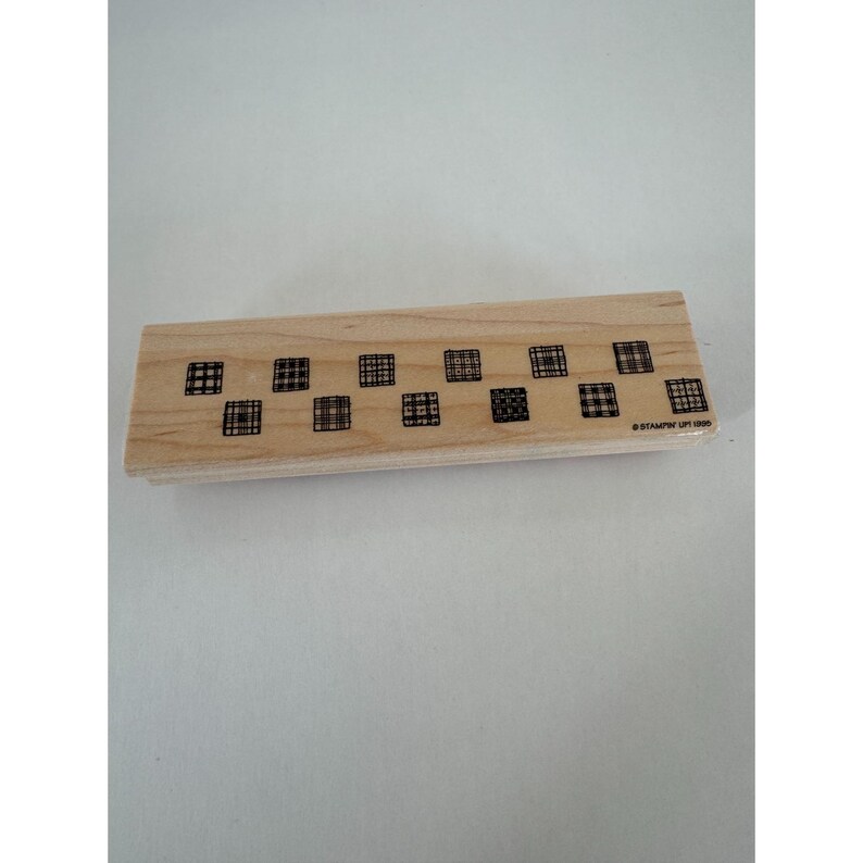 Stampin up Rubber Stamp Plaid Patches Square Pattern Quilting Border ...