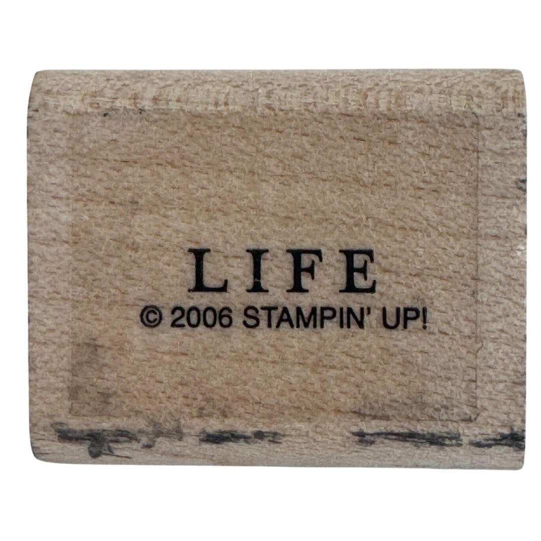 Stampin up Rubber Stamp Life Small Print Word Sentiment Birthday Card ...