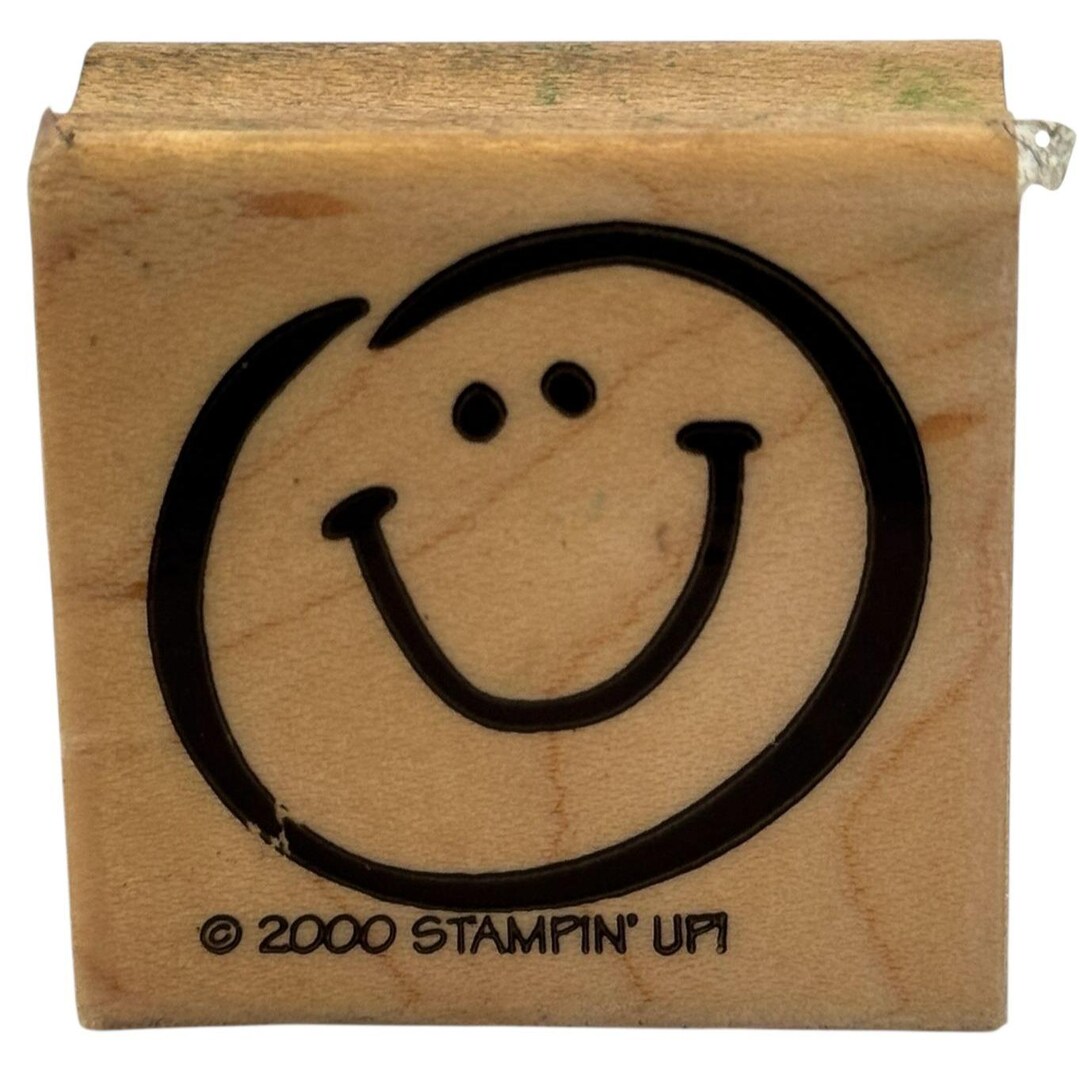Stampin up Rubber Stamp Smiley Face Happy Smile Card Making Craft Wood ...