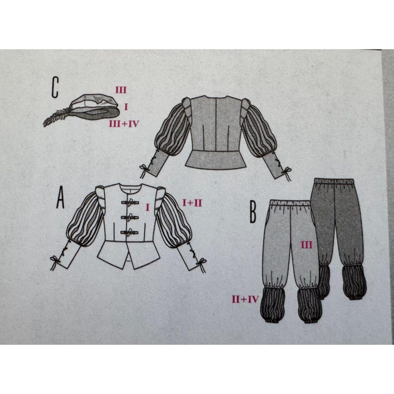 Burda Sewing Pattern 7467 Historical Landsknecht Soldier Guard Costume ...