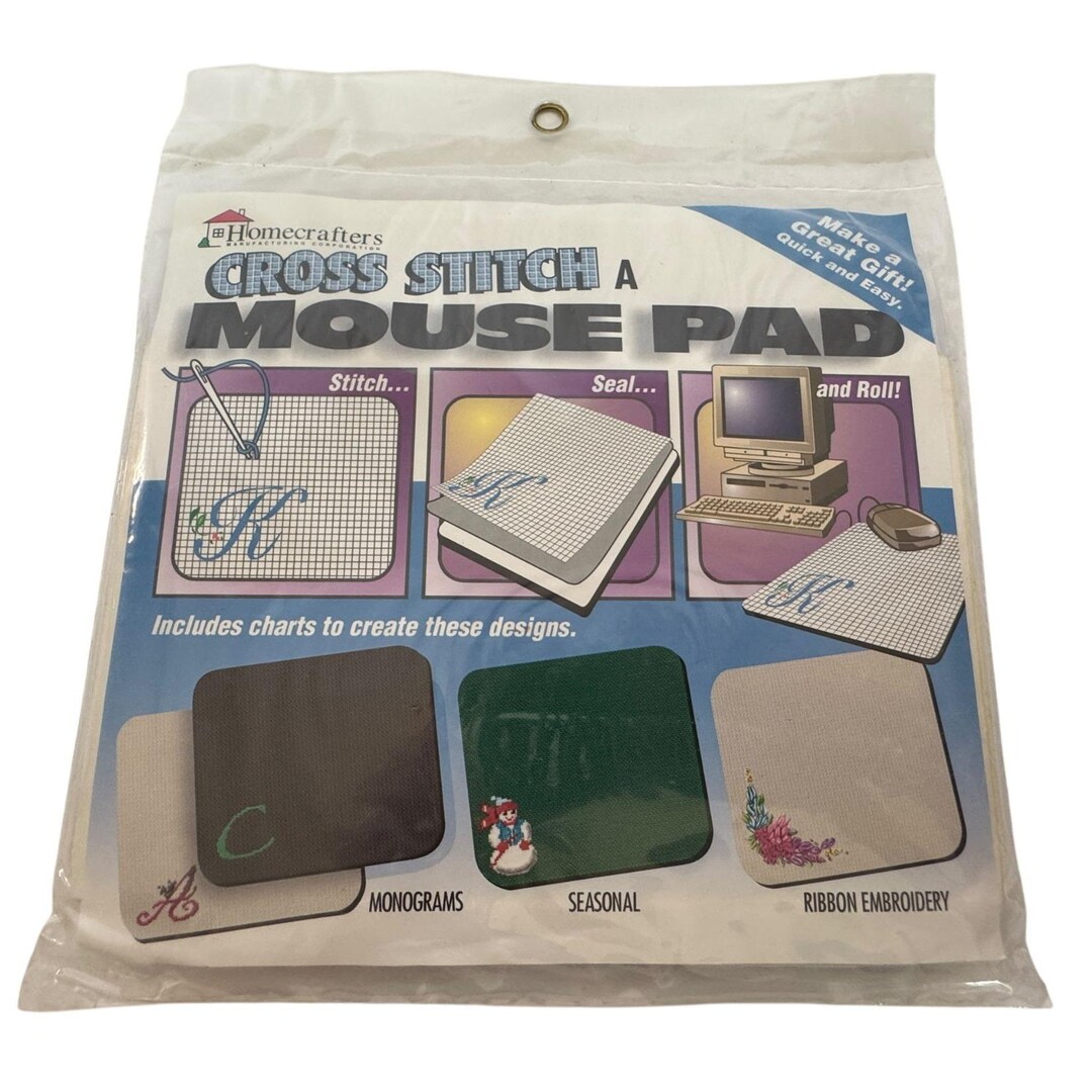 Homecrafters Cross Stitch Computer Mouse Pad Kit Monograms Seasonal ...