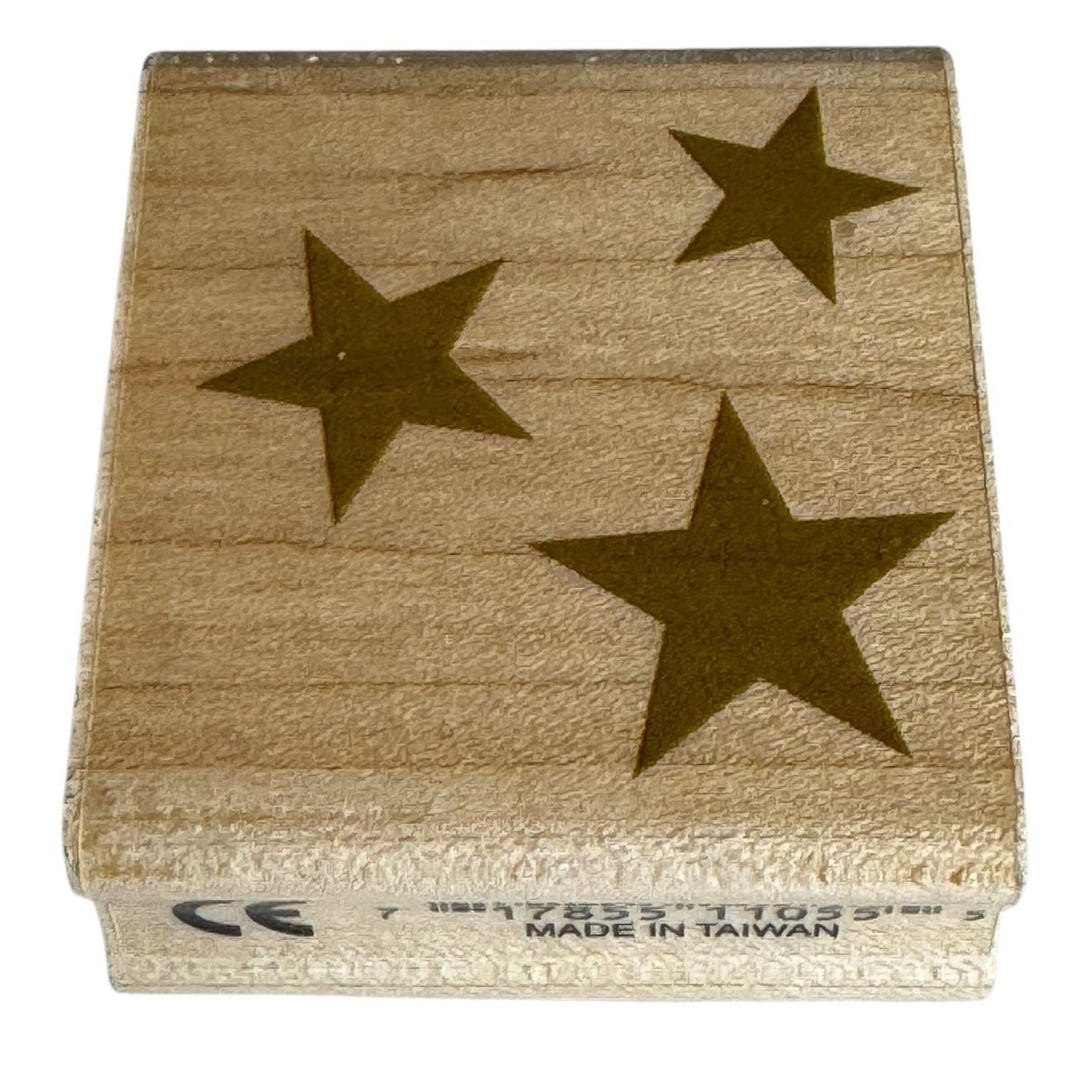 Rubber Stampede Rubber Stamp Star Trio Night Sky Patriotic Fourth of ...