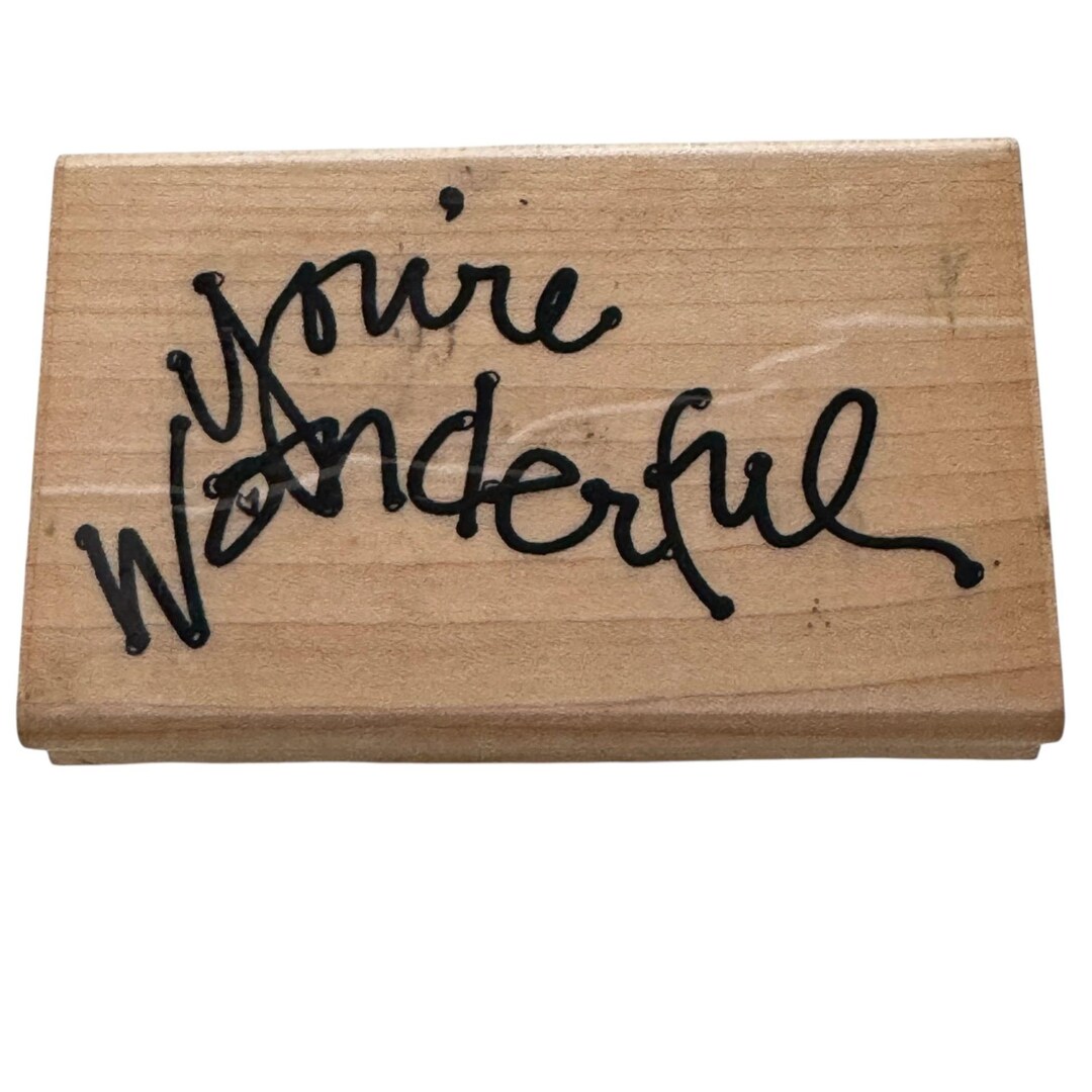 Annette Allen Watkins Rubber Stamp You Are Wonderful Card Making Words ...