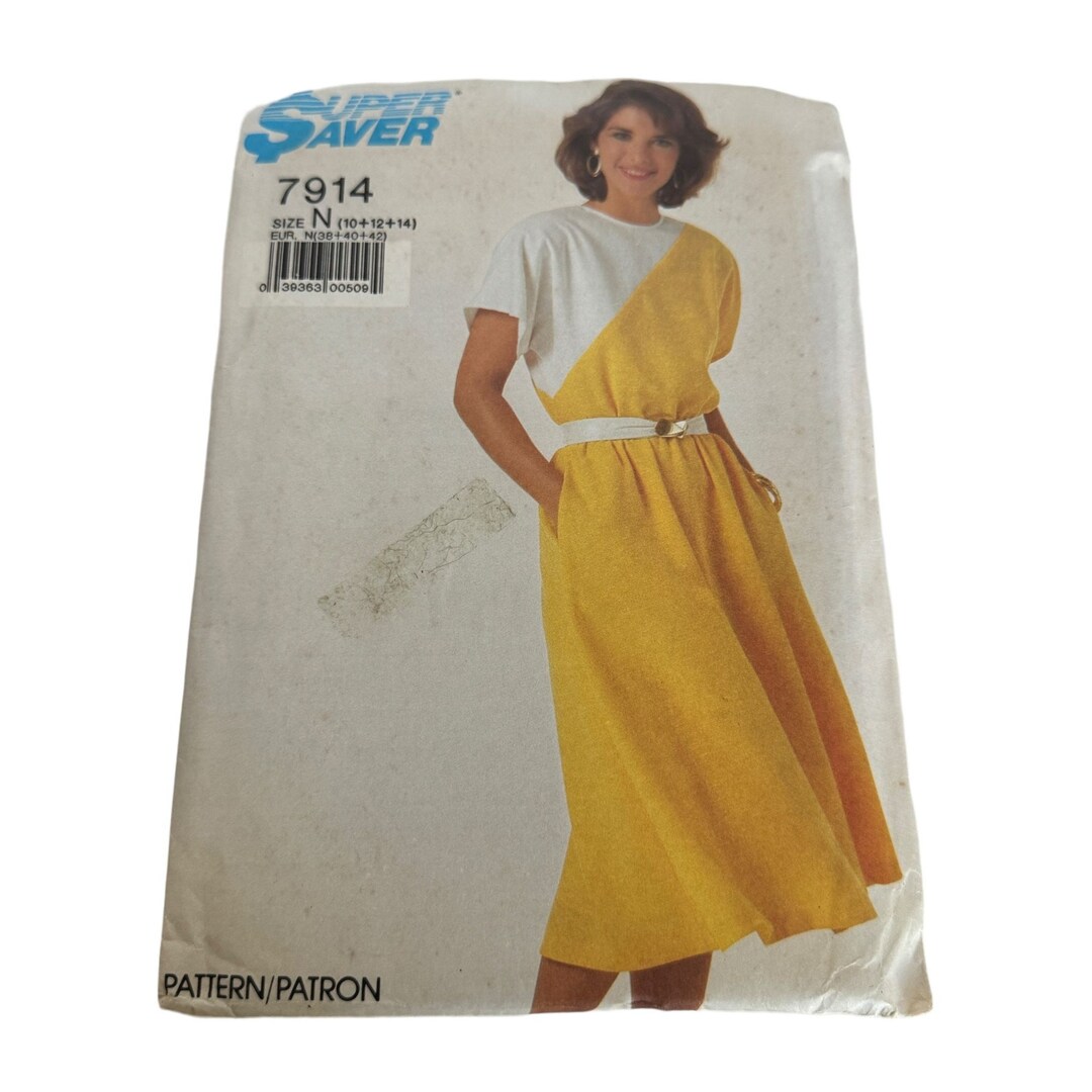 Simplicity 7914 Sewing Pattern Dress Kimono Sleeves Side Seam Pockets ...
