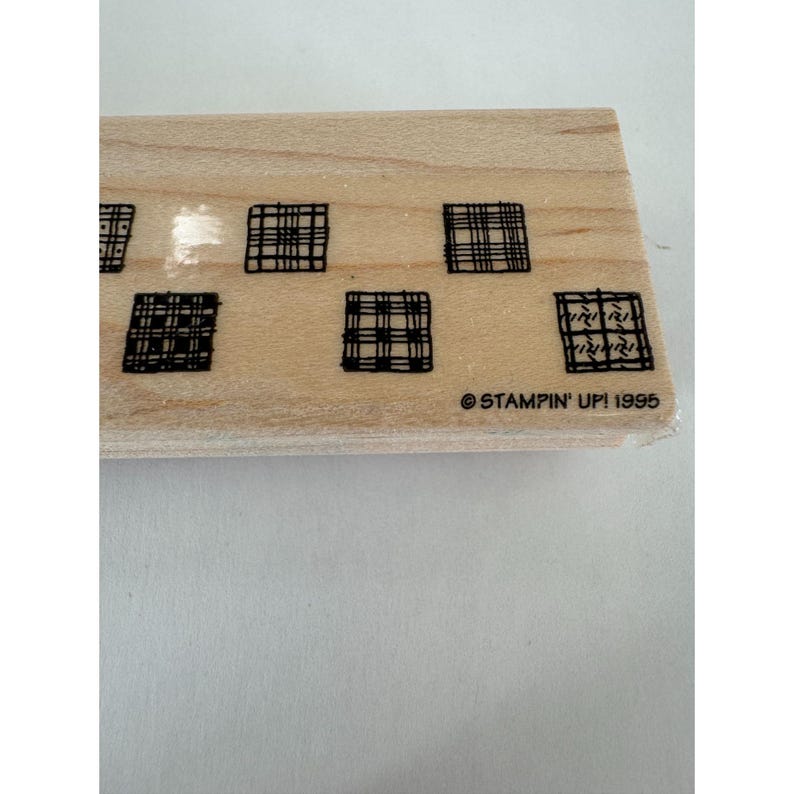 Stampin up Rubber Stamp Plaid Patches Square Pattern Quilting Border ...