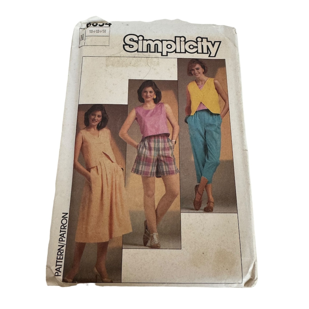 Simplicity Sewing Pattern 6854 Top Skirt Cropped Pants Shorts Outfit 10 ...