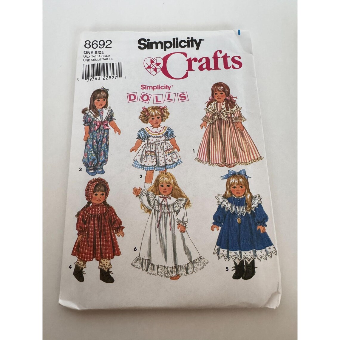 Simplicity Crafts Sewing Pattern 8692 for 18 Inch Doll Clothing Clothes ...