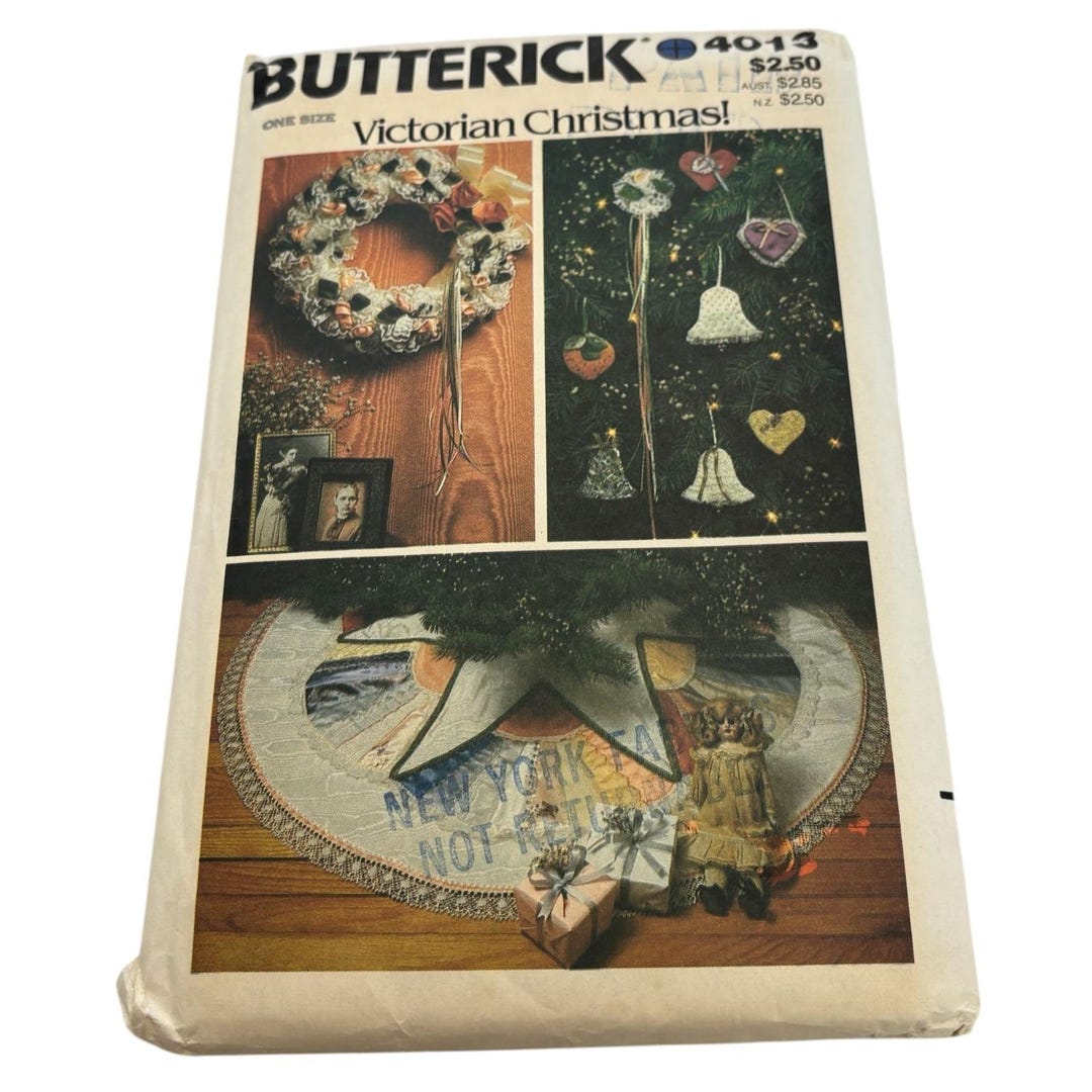 Butterick Sewing Pattern 4013 Victorian Christmas Tress Skirt Wreath ...