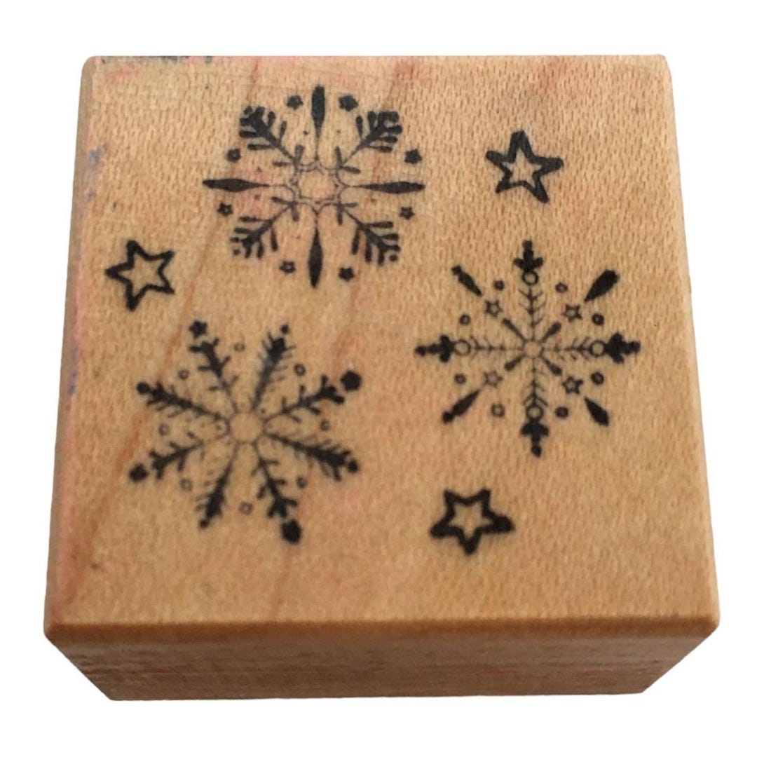 PSX Rubber Stamp Snowflake and Star Winter Holiday Christmas Card ...