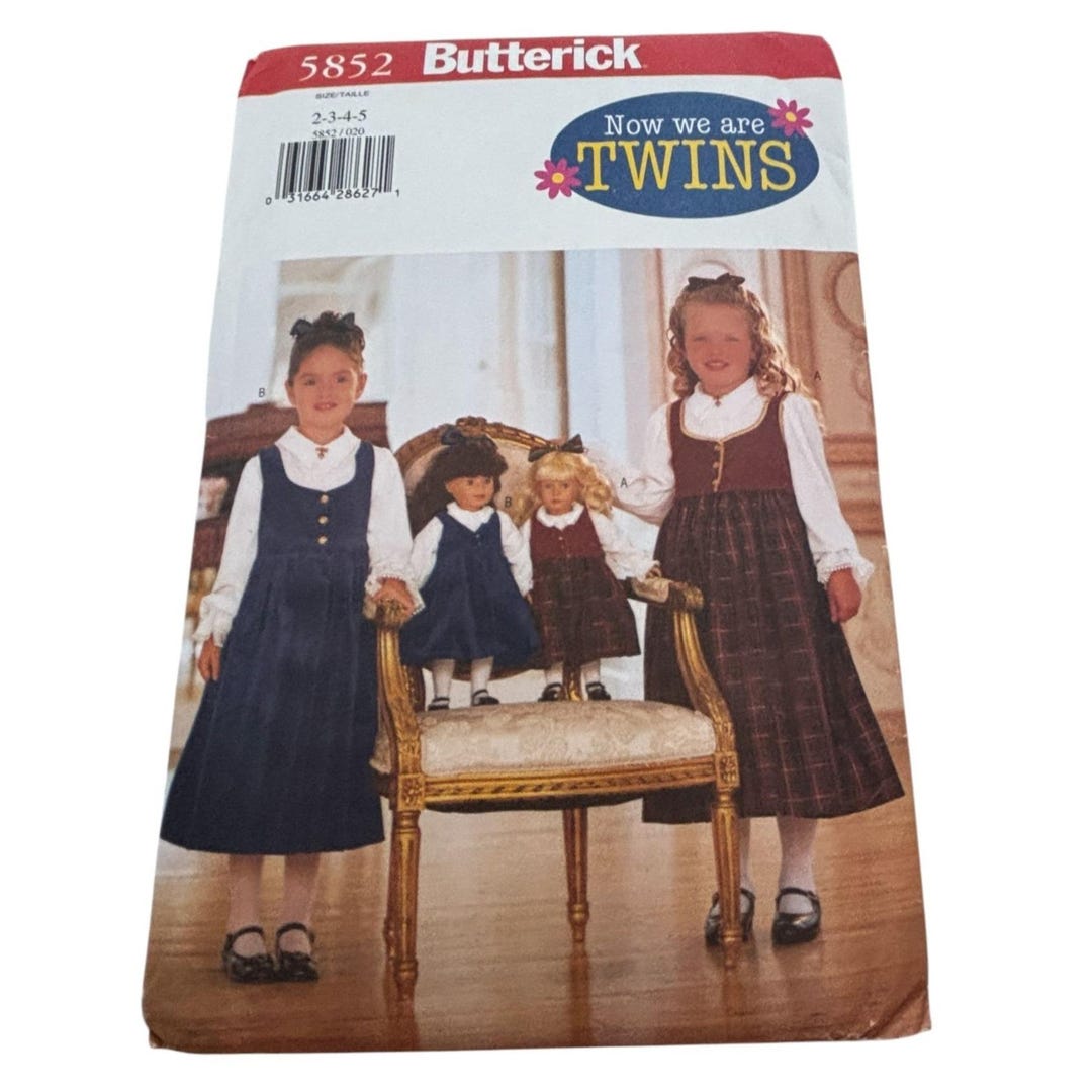 Butterick Sewing Pattern 5852 Matching Girl and Doll Outfits Jumper ...