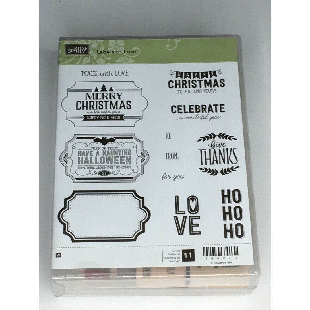 Stampin up Labels to Love Rubber Stamps Christmas Gift Tag Card Making ...