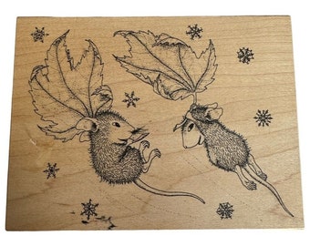 House Mouse Rubber Stamp up up and Away Flying Mouse Parachute by ...