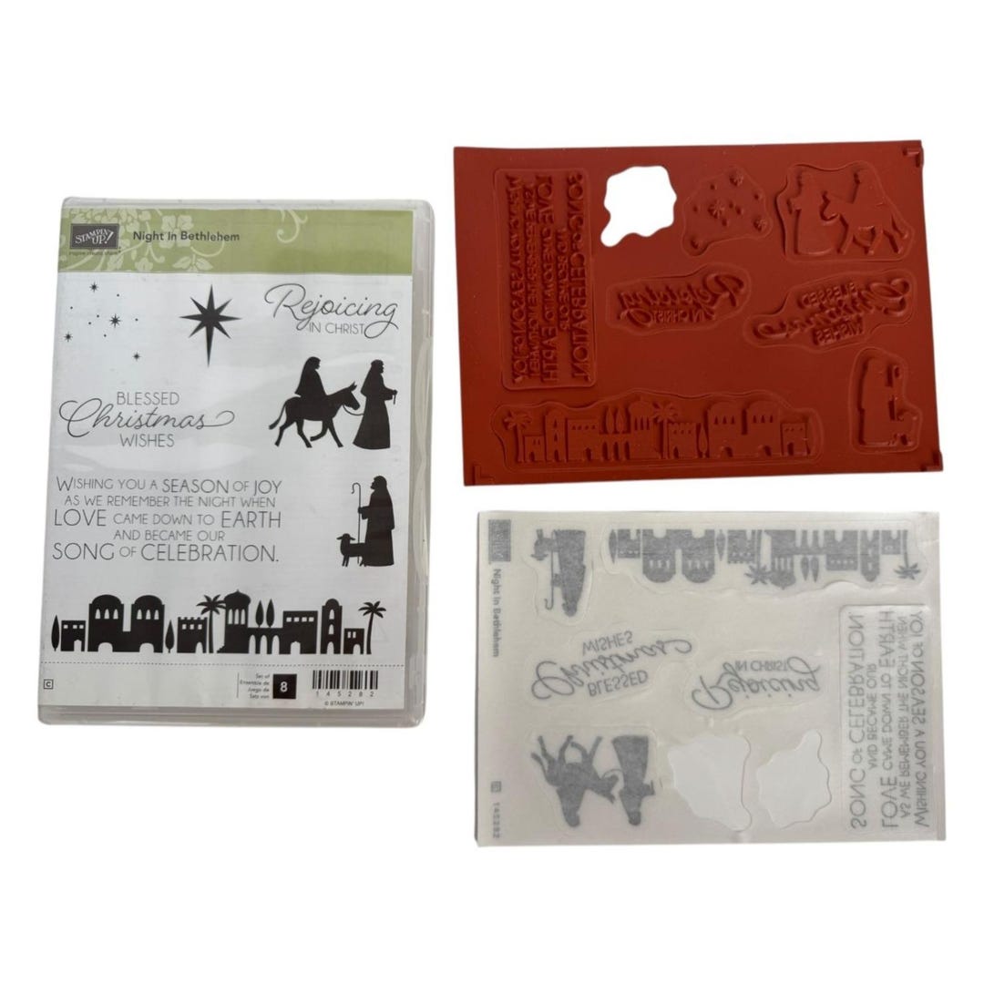 Stampin up Clear Mount Rubber Stamp Set Night in Bethlehem Christmas ...
