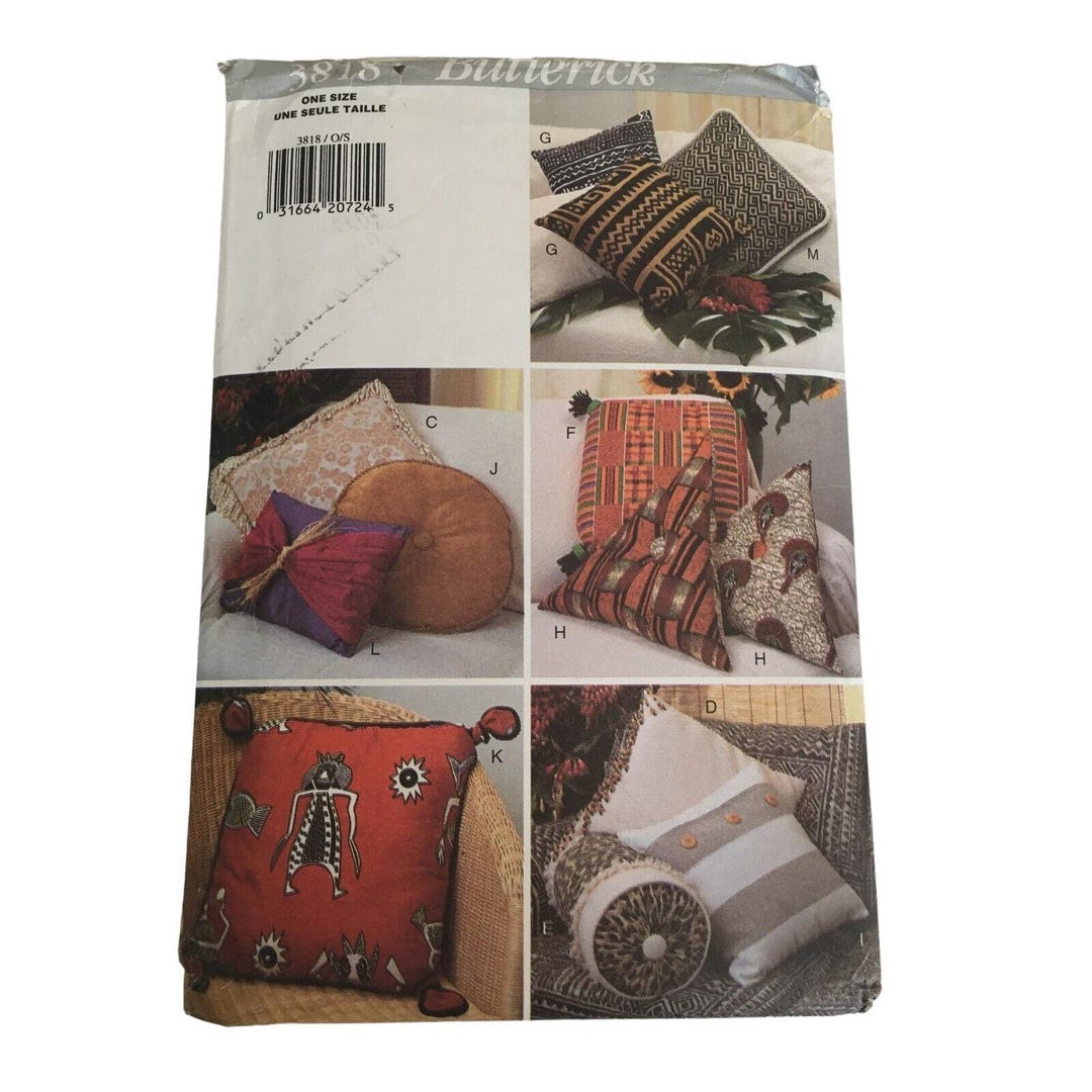 Butterick Sewing Pattern 3818 Home Decor 13 Pillows or Pillow Covers ...