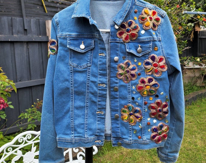 Redesign Denim Jacket,custom Made Jeans Jacket,boho Jacket, Handcrafted ...
