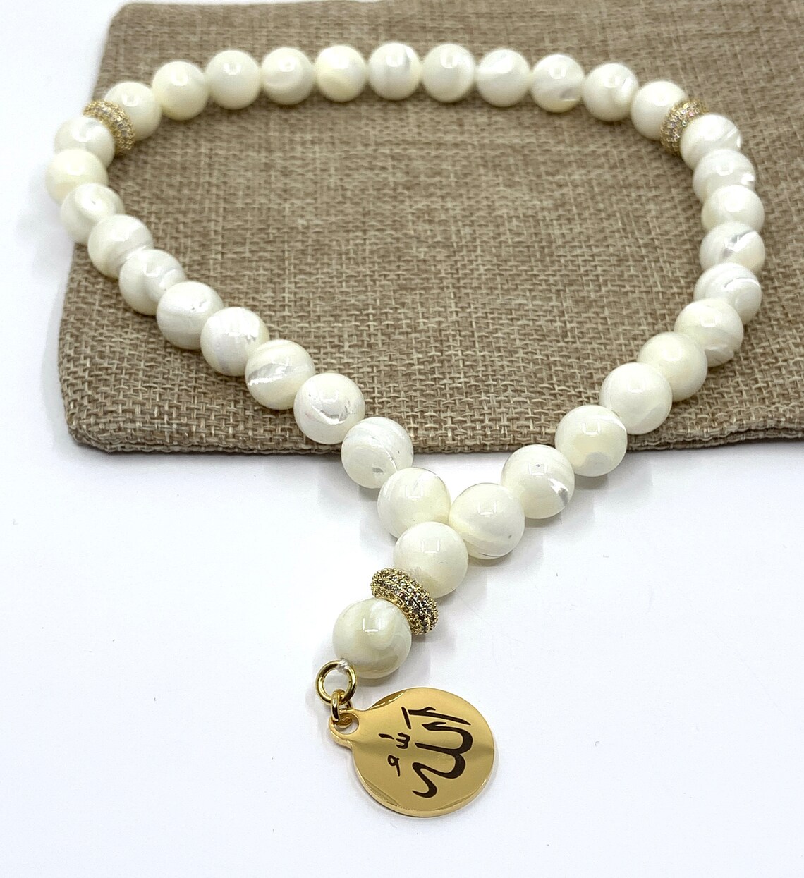 Shell Pearl Tasbih, 10mm Bead Tasbeeh, Mother of Pearl Tasbih, Custom ...