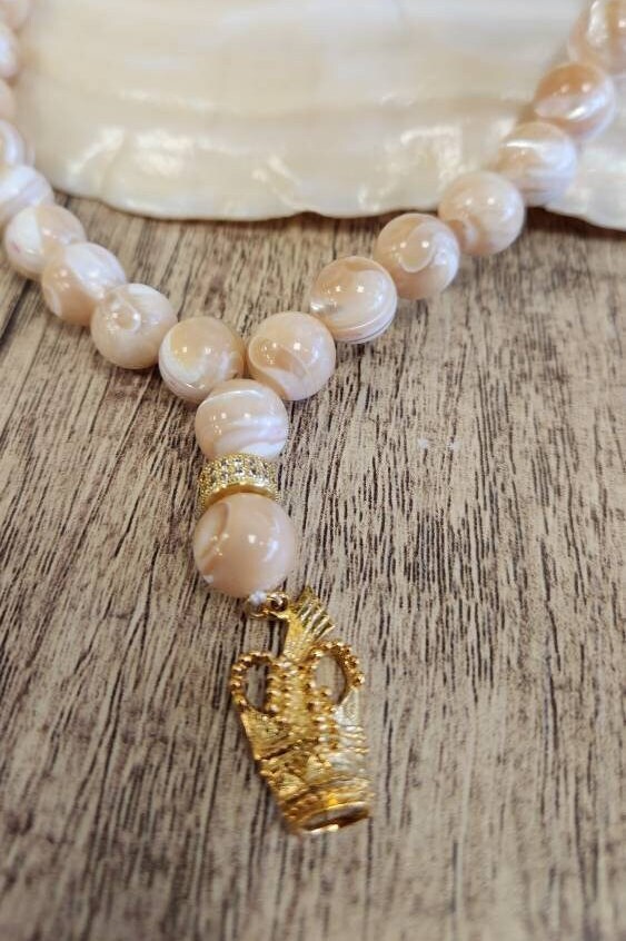 Mother of Pearl Tasbih Ismaili Taj Tasbih Caramel Color - Etsy