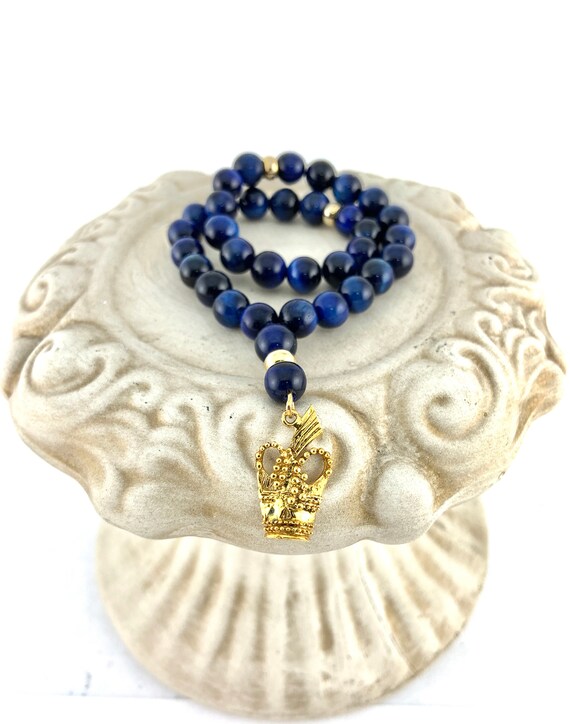 Blue Tiger Eye Bead Tasbih Ismaili Taj Chuga Tasbih Mens | Etsy