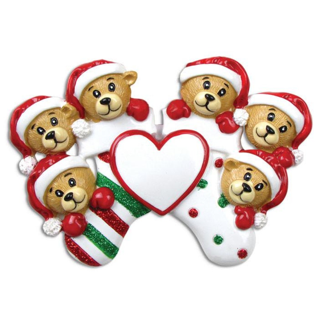 Brown Bear Family of 6 Personalized Christmas Ornament - Etsy