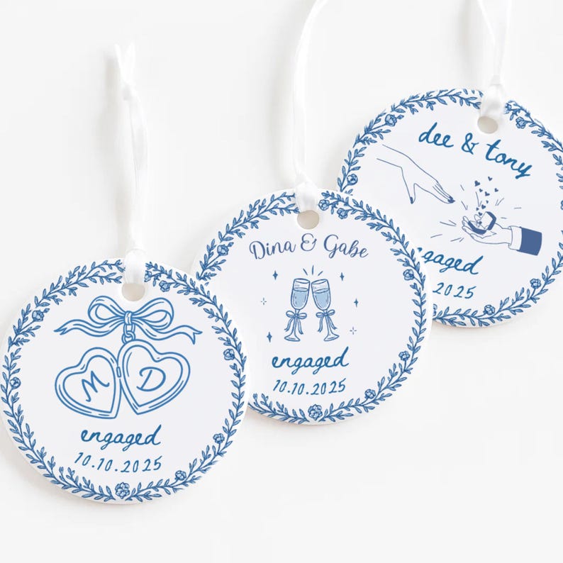 Engagement Ornament 2026, Personalized First Christmas Engaged Ornament ...