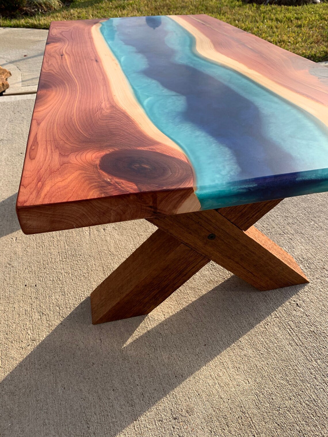 Cedar Epoxy River Table | Etsy