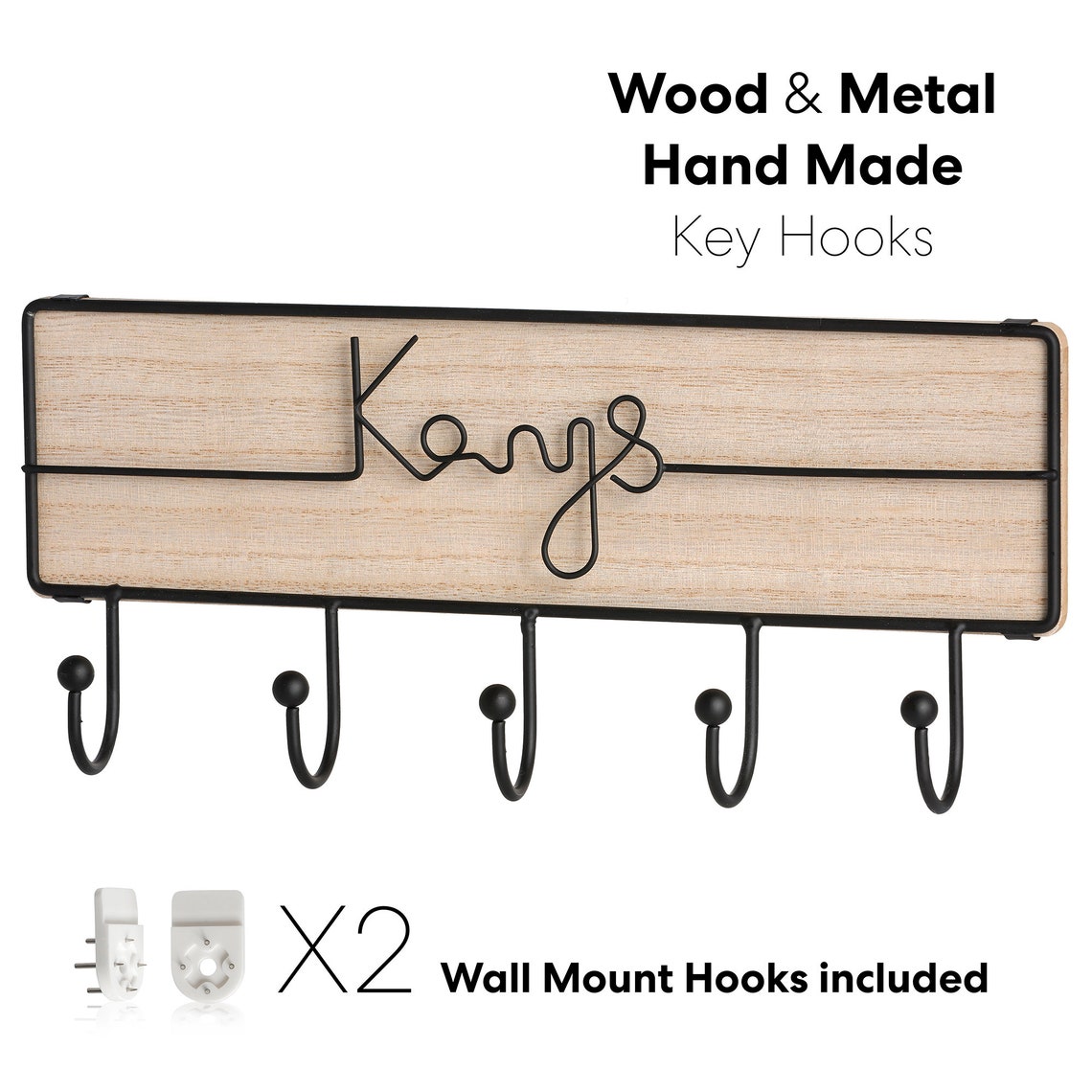 Key Hooks Organizer Wall Décor Keys Holder Door / Wall Mount for Modern ...