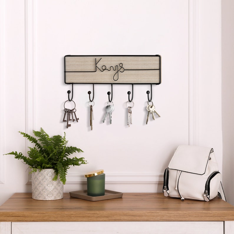 Key Hooks Organizer Wall Décor Keys Holder Door / Wall Mount for Modern ...