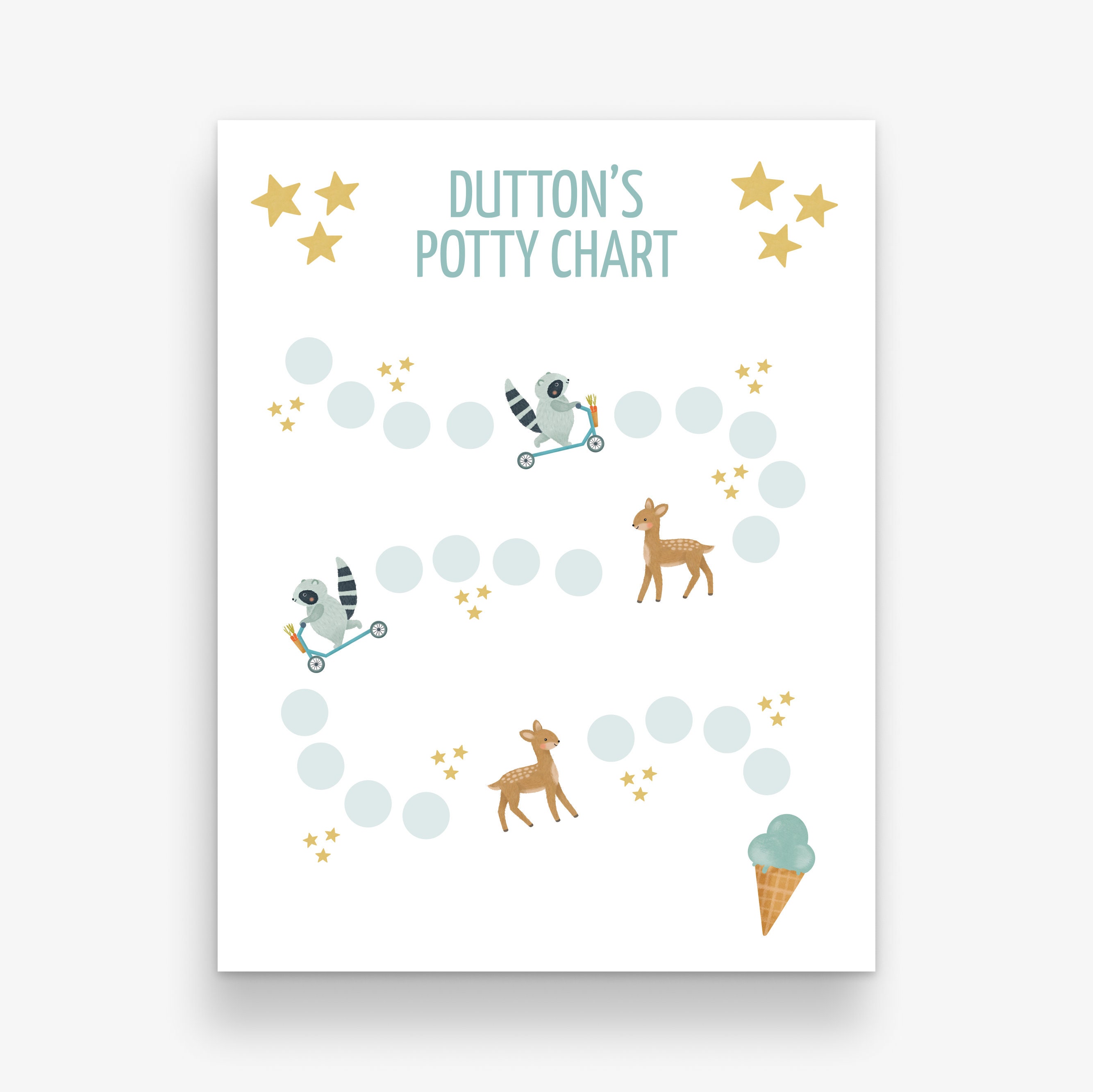 Editable Potty Chart | Potty Training Chart | Custom Sticker Chart ...