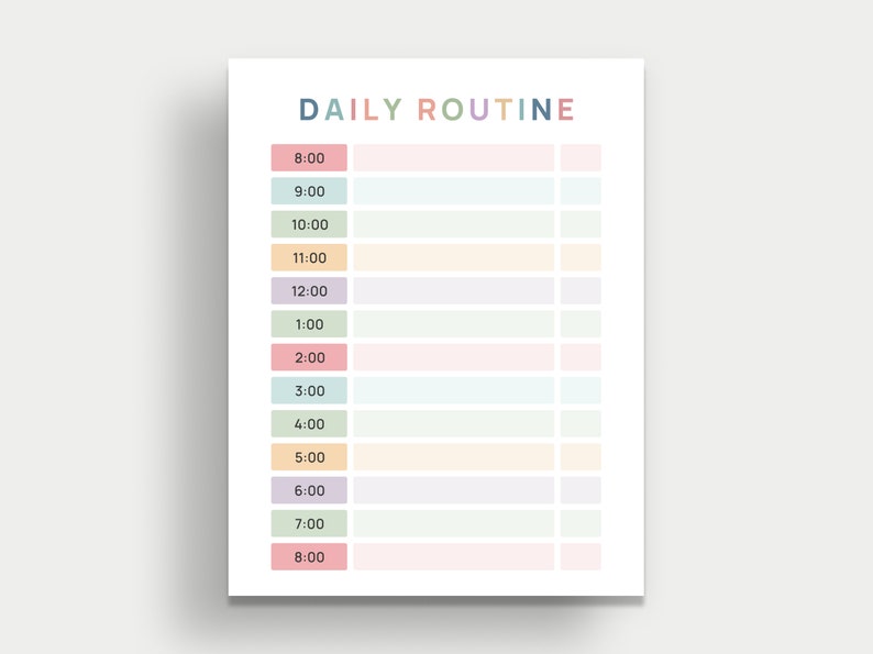 Daily Routine to Do List Printable for Kids Responsibility Checklist ...