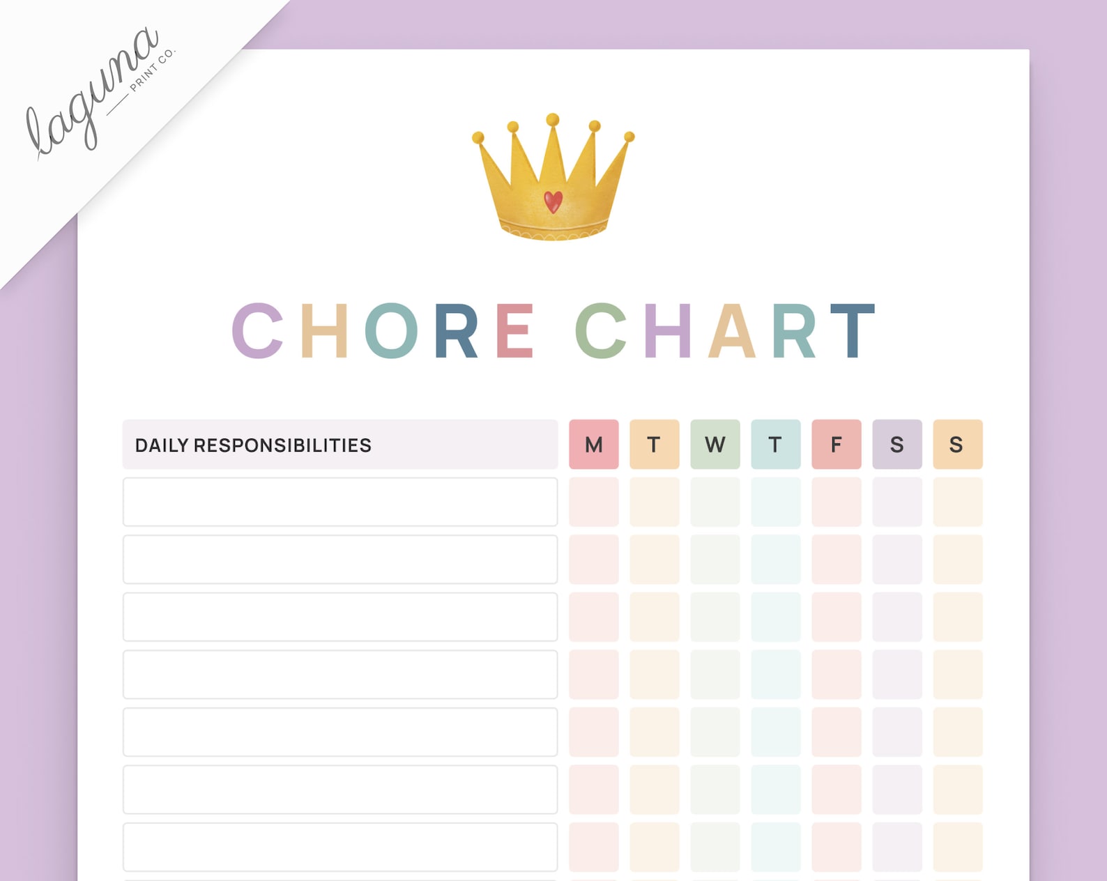 Daily Checklist Chore Chart for Kids Responsibility Chart My Daily ...
