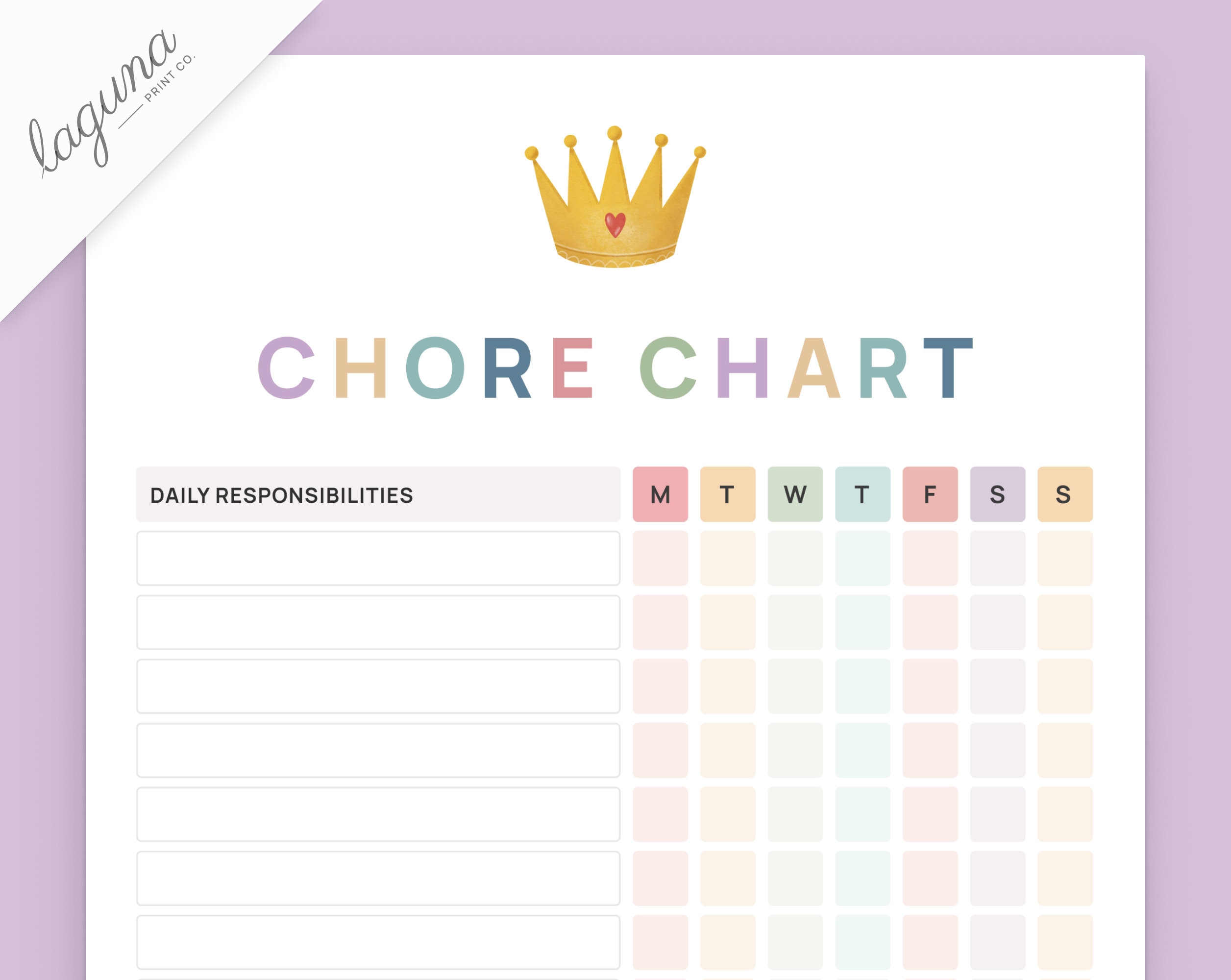 Daily Checklist Chore Chart for Kids Responsibility Chart My Daily ...