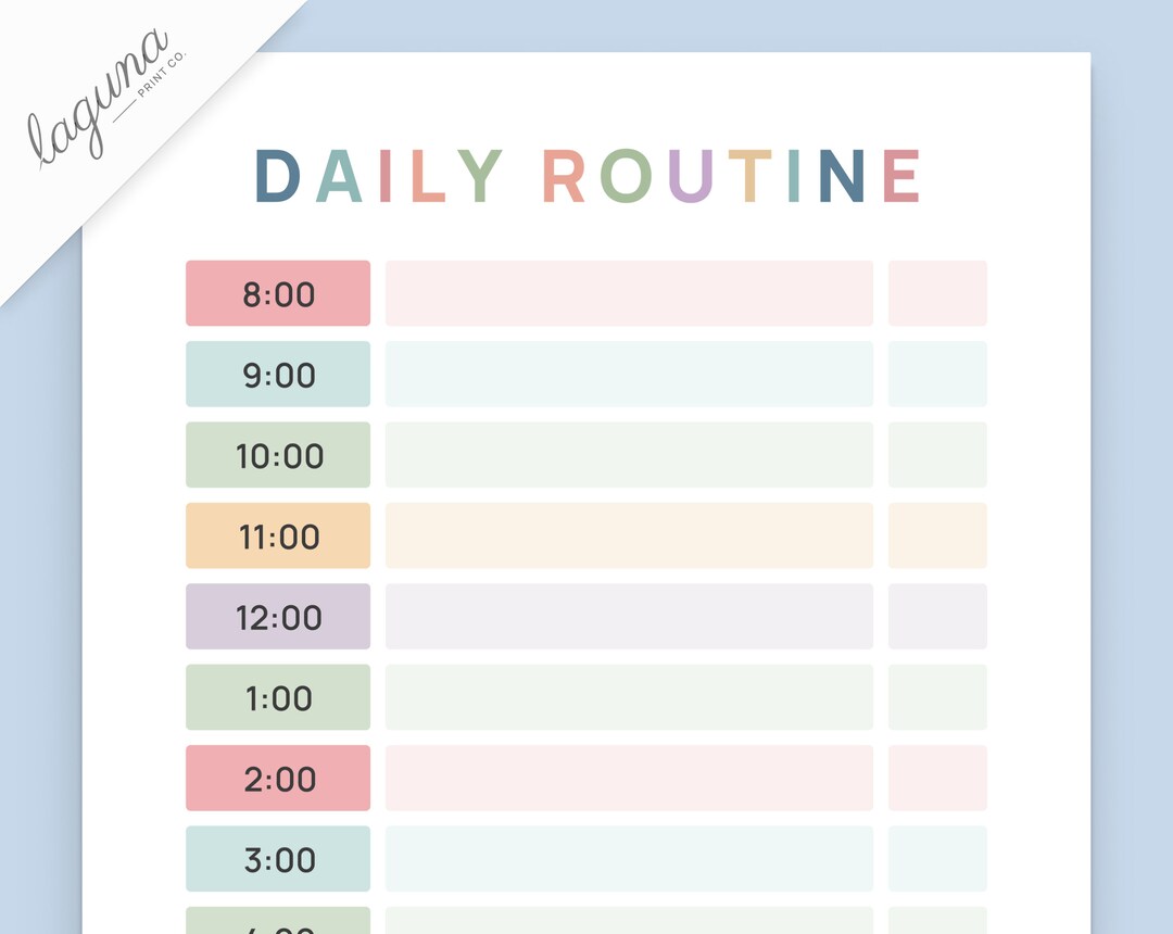 Daily Routine to Do List Printable for Kids Responsibility Checklist ...