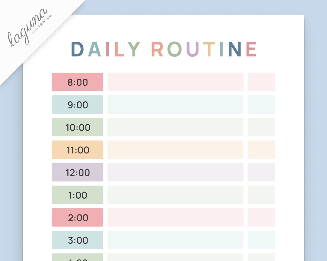 Daily Routine to Do List Printable for Kids Responsibility Checklist ...