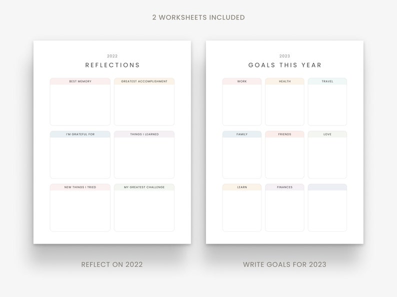 2023 New Years Resolutions Printable Goals List PDF Download New Year's ...