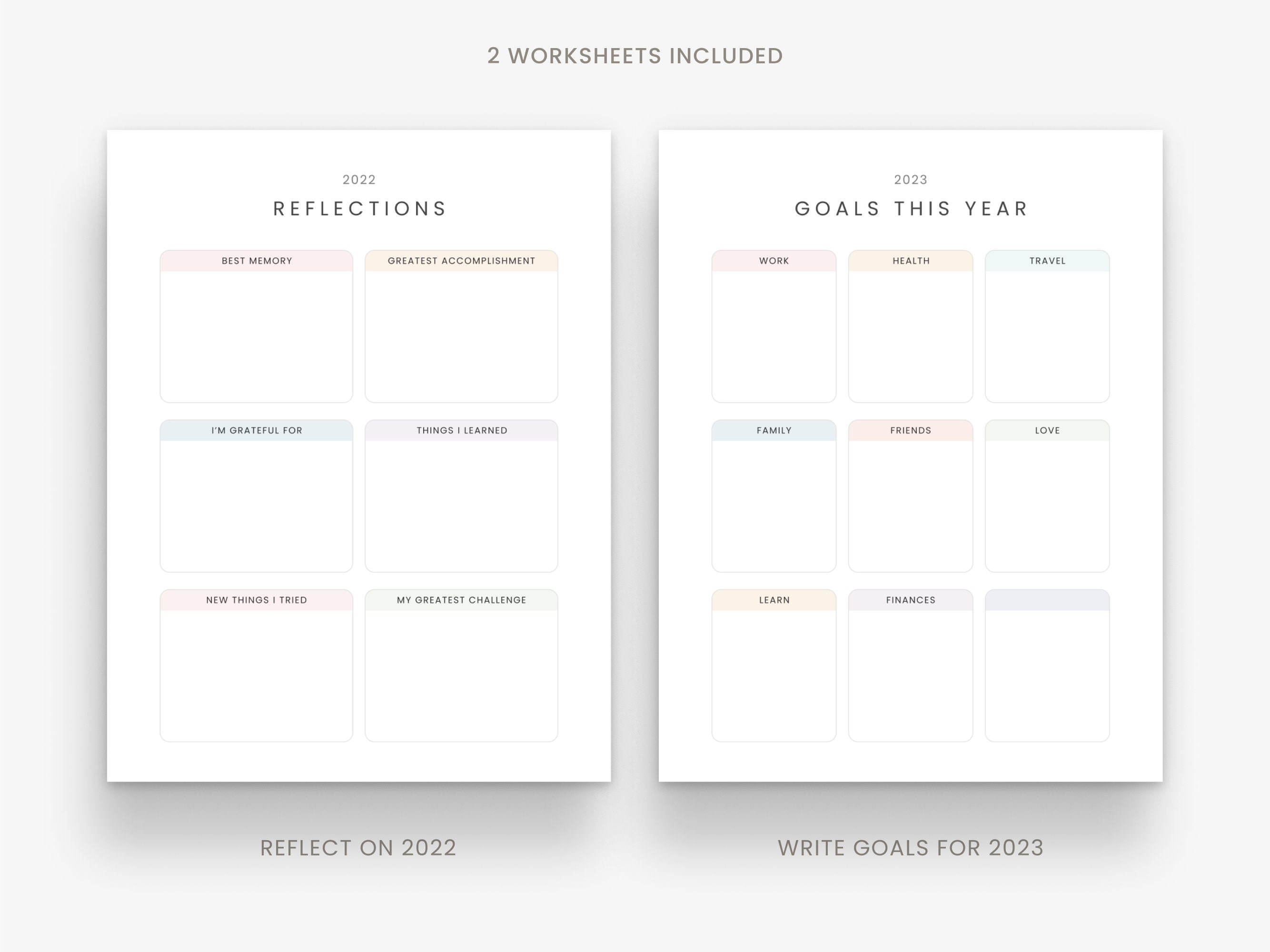 2023 New Years Resolutions Printable Goals List PDF Download New Year's ...