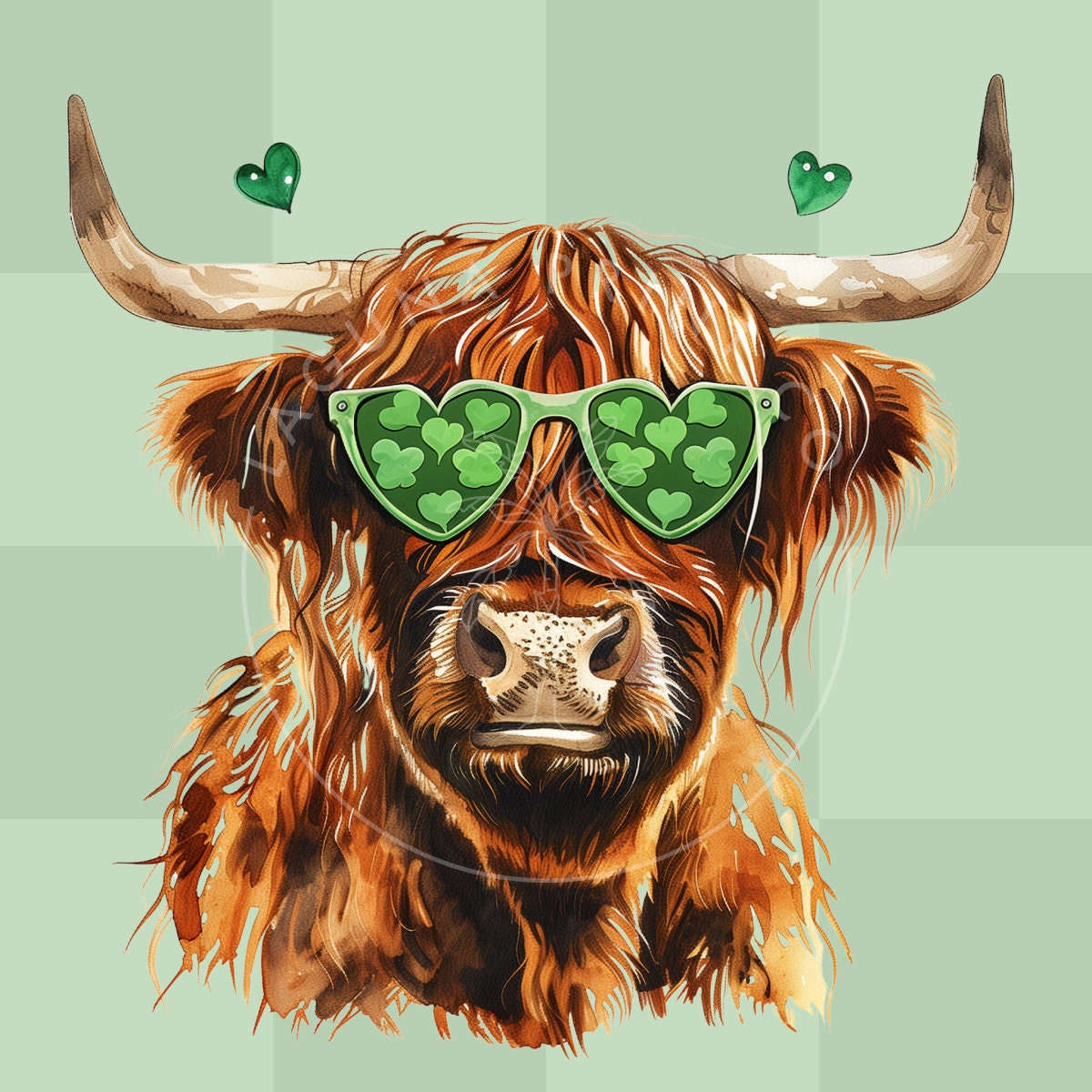 St Patrick's Day Highland Cow PNG, Retro St Patricks, St Patrick's Day ...