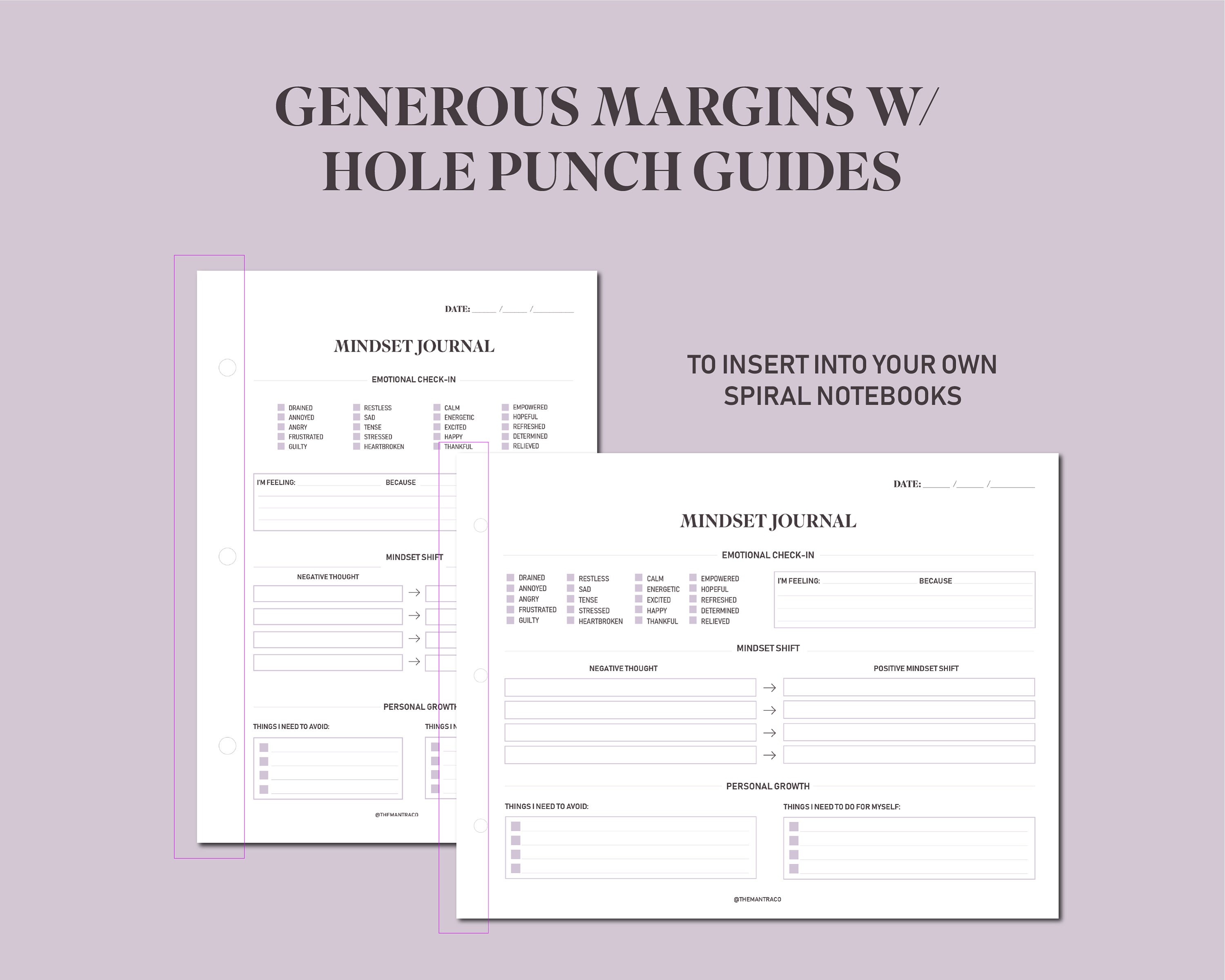 Mindset Daily Reflection Journal Printable Fillable PDF - Etsy