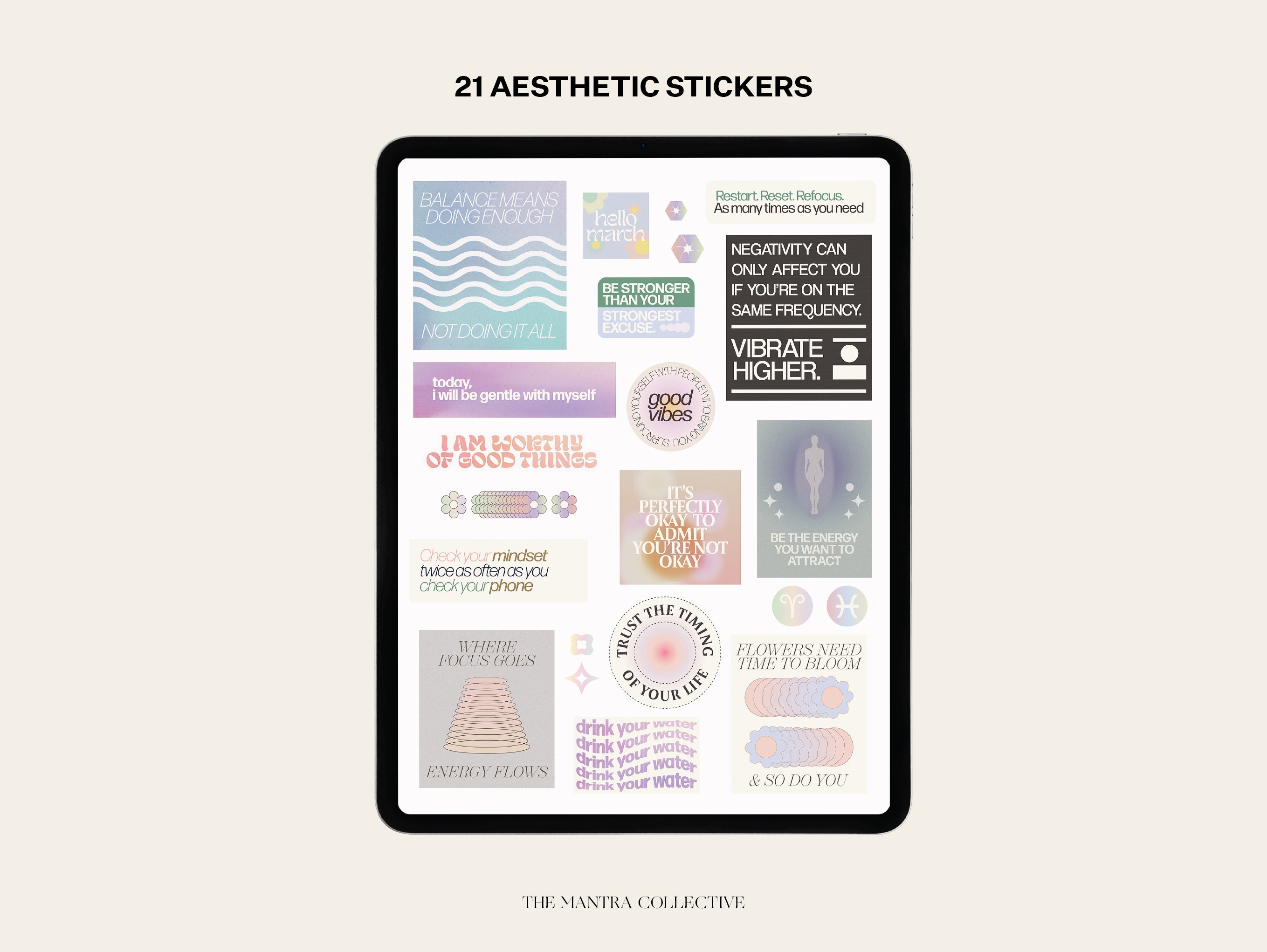 March Pastel Aesthetic Digital Stickers iPad Digital Planning ...