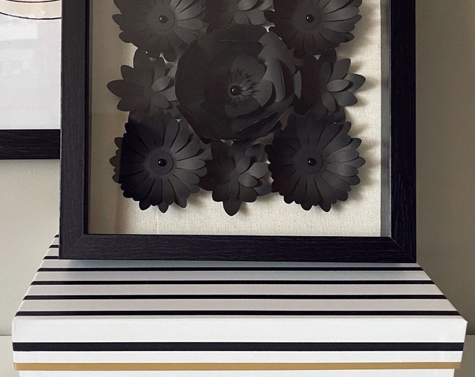 9x9 Shadow Box Frame Paper Flowers - Etsy