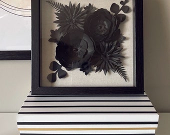 9x9 Shadow Box Frame Paper Flowers - Etsy